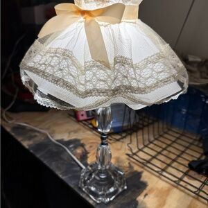 Accents | Vintage Lace Dress Table Lamp With Bow | Poshmark